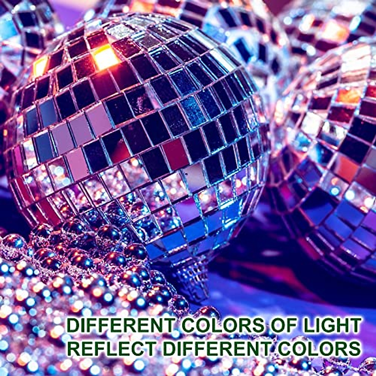 Mirror Disco Balls Set - Mini Disco Party Decoration Hanging Mirror Ball Silver Disco Balls Ornaments Reflective Design Suitable for Christmas Tree,Party,Wedding Decoration (6PCS)