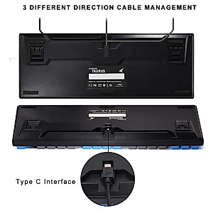 DURGOD Taurus K320 TKL Wired Mechanical Gaming Keyboard - 87 Key - Double Shot PBT - NKRO - USB Type C (Cherry Brown,Black)