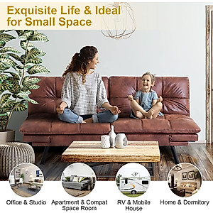 MUUEGM WXJ-sofabed-Brown-88 Sofabed, Dark Brown