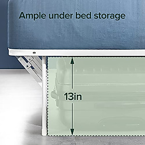 ZINUS SmartBase Tool-Free Assembly Mattress Foundation / 14 Inch Metal Platform Bed Frame / No Box Spring Needed / Sturdy Steel Frame / Underbed Storage, White, Queen