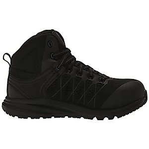 KEEN Utility Women's Vista Energy Mid Height Composite Toe Internal Metatarsal Guard Industrial Work Boots, Black/Raven, 7.5 Wide
