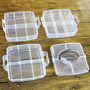 Clear Adjustable Jewelry Bead Sewing Organizer Box Storage Transparent Container Case (18 Compartments)
