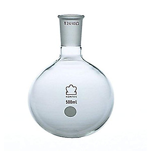 Kimble Chase KIMAX 601000-0629 Heavy Wall Round Bottom Flasks, Single 29/42 Standard Taper Neck, Borosilicate Glass, 500 ml