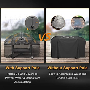 TBTeek Grill Griddle Cover Support Pole for Outdoor Small BBQ Gas Grill Table Covers, Prevent Water Pooling and Collecting Debris, Fits All inch Blackstone Weber Char-Broil Outdoor Grill Rack Covers