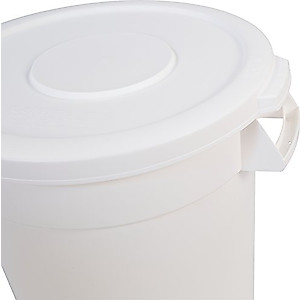 Carlisle FoodService Products 34101102 Bronco Round Waste Bin Food Container Lid, 10 Gallon, White