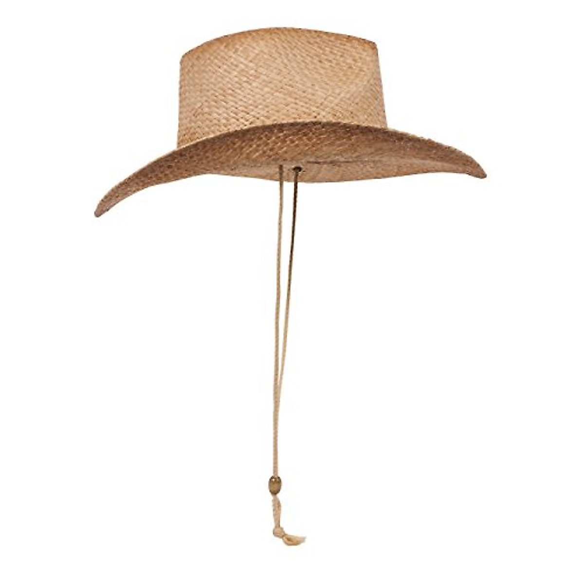 TOP HEADWEAR Outback Women's Cowboy Hat Tea Stained Shapeable Raffia Straw, Tan