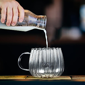 Angoily 2pcs Glass Pumpkin Cups 350ml Breakfast Cup for Milk Beer Cup Breakfast Glass Transparent Juice Cup Cocktail Cup Beverage Cup Transparent Whiskey Cup Drinking Cup Coffee Mug Clear Mug