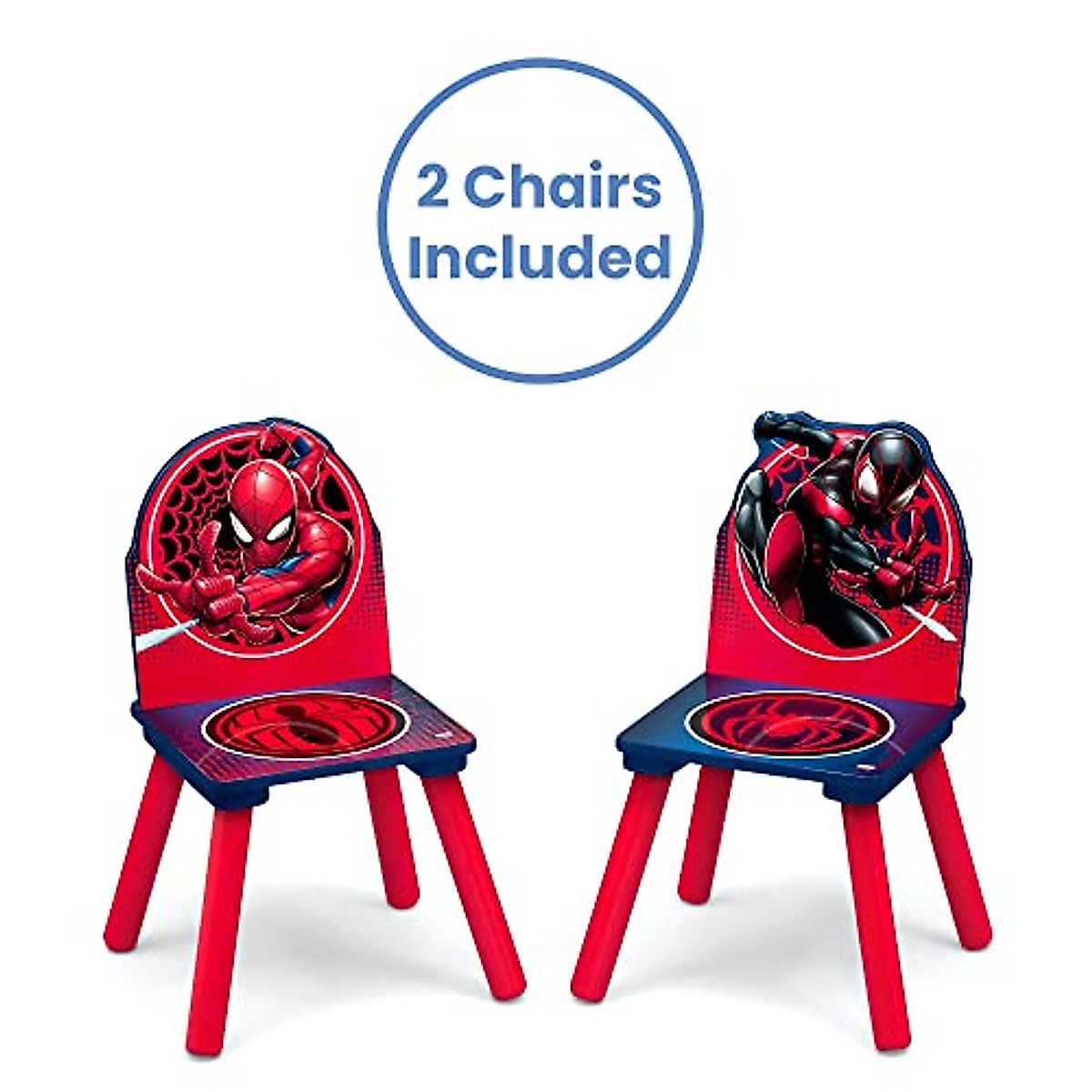 Delta Children Marvel Spider-Man Kids Table Set with Storage (2 Chairs Included) Greenguard Gold Certified, Blue/Red