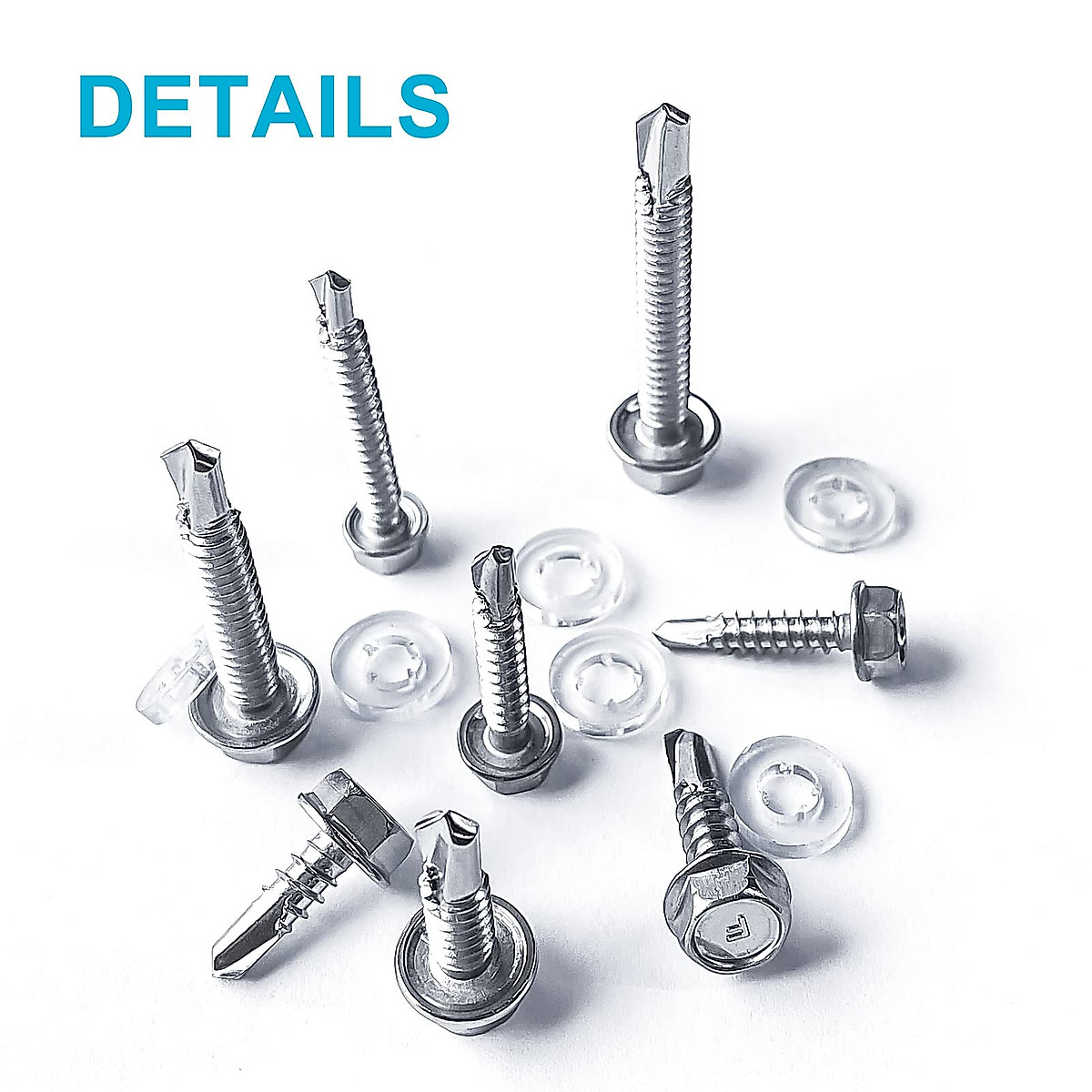 Trivd Frol 410 Stainless Steel Self Tapping TEK Screws Assortment,430 pcs #8#10#12 Hex Head Self Drilling Screws for Metal, Length 1/2" to 2"
