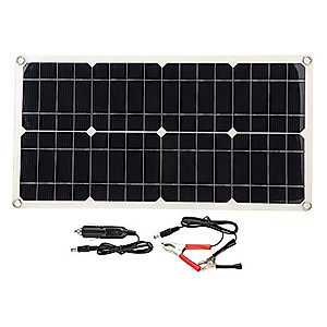 Solar Panel,5V 40W Dual USB Flexible Waterproof Portable Single Crystal Solar Power Panel Charger High Conversion Rate Car Battery Charger Controller for Laptops,RVs,etc