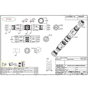 Lonlonty Waterproof Shielded RJ45 Coupler IP68,CAT6A/CAT6/CAT5E/CAT5 Female to Female Coupler Connector Shielded for Outdoor Ethernet LAN Cable-2 Pack