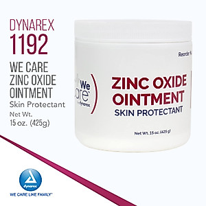 Dynarex Zinc Oxide Ointment, Soothes, Prevents, and Relieves Diaper Rash, Chaffed Skin, and Irritation, White, 1 Count - 15 oz. Jar of Ointment