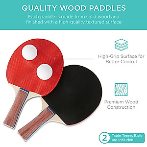 Best Choice Products 6x3ft Portable Ping Pong Table Game Set, Folding Indoor Outdoor Table Tennis for Rec Room w/ 2 Paddles, 2 Balls, Net, Carrying Bag, Adjustable Feet