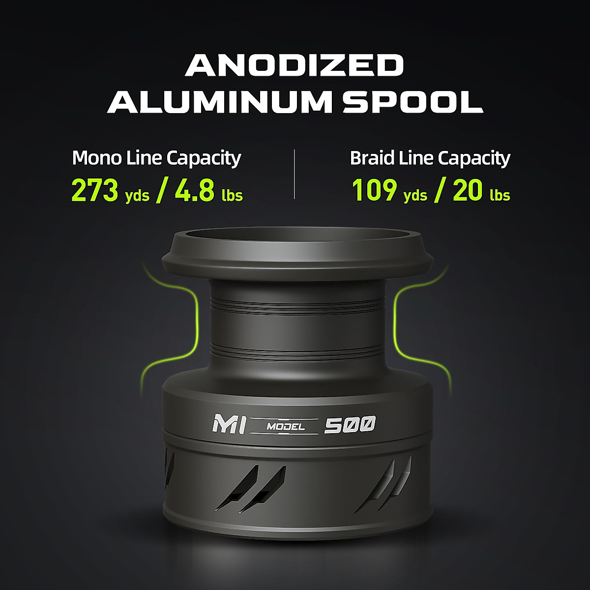 HANDING M1 Spinning Reel, Freshwater Fishing Reels Spinning, 9+1 Ball Bearings, 26.5LBs Max Drag, 5.2:1 Gear Ratio, Graphite Frame, CNC Aluminum Spool, 500 to 5000 Series, Handle Interchangeable