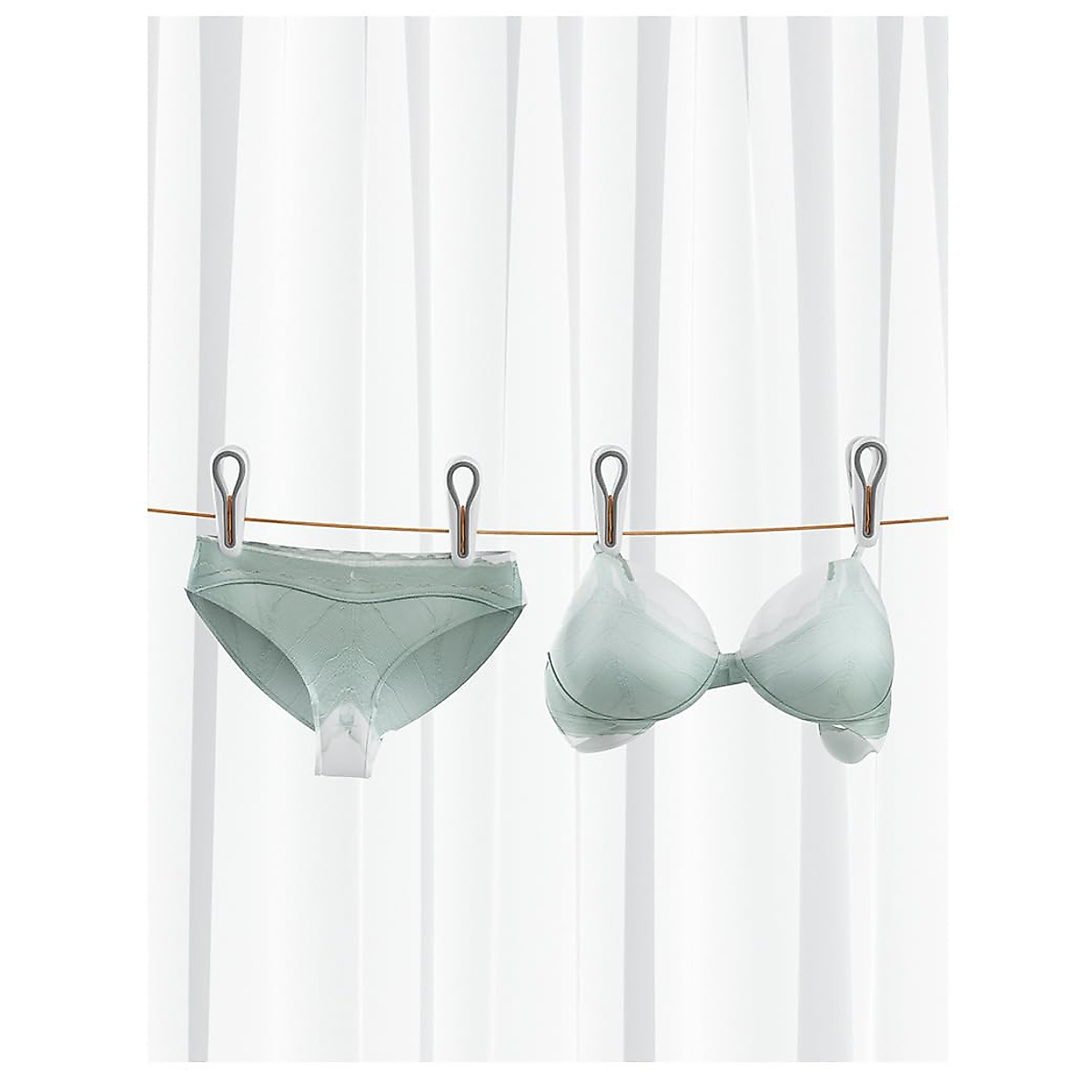 Rovedcity Plastic Clothes Pins Strong Clothespins-24PCS Heavy Duty Laundry Clothes Clips Windproof Clamps Clothes Pegs, No Trace Design for Clothes