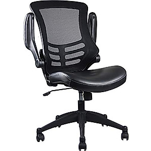 Stylish Mid-Back Mesh Office Chair With Adjustable Arms. Color: Black