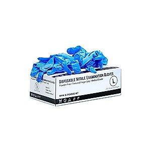 GLOVEHOUSE Nitrile Gloves, Medical, Powder-Free, Latex-Free, Disposable, Law Enforcement, Tattoo Artists & More (Pack of 1, Large)