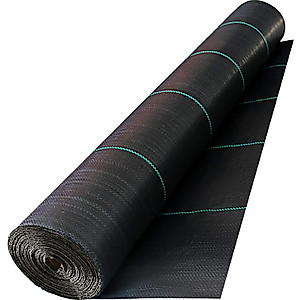 VEVOR Weed Fabric Barrier Heavy Duty, 3x300 FT, 5.8oz Weed Blocker Fabric, Woven Landscape Fabric, Garden Fabric Weed Barrier, Weed Control Fabric Ground Cover, Geotextile Fabric, Gardening Mat, Black
