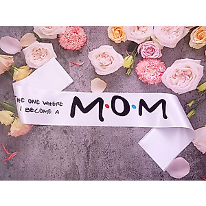 Mom to be Sash for Pregnancy Announcement Party,"The one where I Become a MOM" Baby Shower Decorations Girl Boy Baby Shower Party Decorations, Gifts, Favors, Mommy Supplies Gender Revea