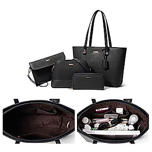 Women Fashion Handbags Wallet Tote Bag Shoulder Bag Top Handle Satchel Purse Set 4pcs
