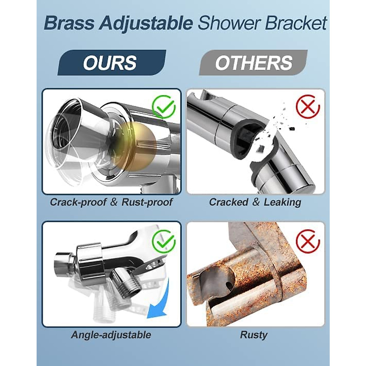 High Pressure Handheld Shower Head, Chrome Hand Held Shower Sprayer with Holder, 10 Modes Filtered Showerhead with Anti-Clog Nozzle,Detachable Shower Head with 79’’ Stainless Steel Hose for Bathing