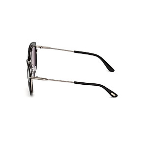 Tom Ford FT0574 14C Shiny Light Ruthenium Mia Cats Eyes Sunglasses Lens Categor, Black, 52-22-140