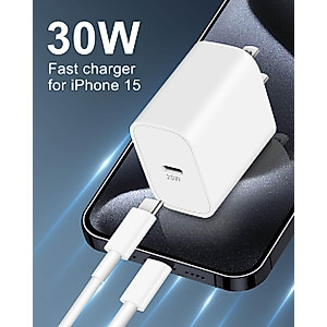 iPad Pro Charger iPad Fast Charger, 30W USB C Fast Wall Charger Blcok with 60W/3A 10FT Long USB C to USB C Cable for iPad Pro 12.9/11 inch, iPad 10th Generation, iPad Air 5/4th, iPad Mini 6