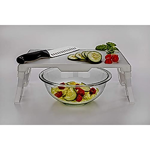 Chop Above Antibacterial Plastic Cutting Board Dishwasher Safe. WORK SMART NOT HARD Patented First of its Kinde.