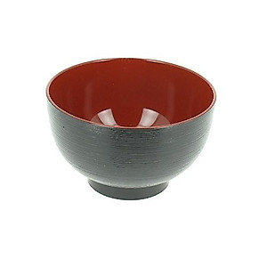 JapanBargain , Rice Bowl Japanese Plastic Lacquered Miso Soup Wonton Cereal Pasta Bowl Made in Japan