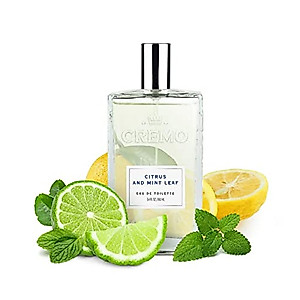 Cremo Citrus & Mint Leaf Cologne Spray, A Cool, Refreshing Scent with Notes of Fresh Mint, Citron, Cedar and Moss, 3.4 Fl Oz