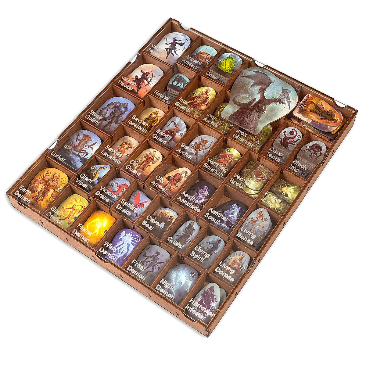 SMONEX Wooden Organizer and Four Player Boards Compatible with Gloomhaven Board Game - Box Suitable for Storage All Gloomhaven Expansions - Insert and Storage