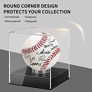 Baseball Display Case, Acrylic Baseball Case for Display, UV Protected Baseball Display Cube, Baseball Display Case for Memorabilia Baseball, Autographed Baseball Clear Display Case (1)