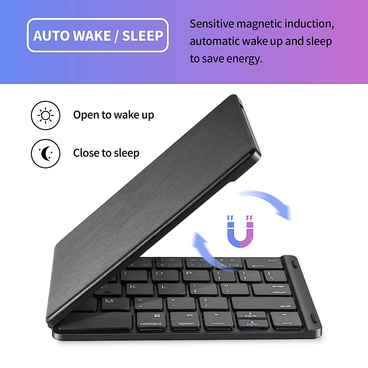 Multi-Device Bluetooth Foldable Keyboard, Samsers Wireless Portable Folding Keyboard, Full Size Ultra Slim Rechargeable Keyboard Connect Up to 3 Devices for IOS Android Windows phone Tablet and Laptop