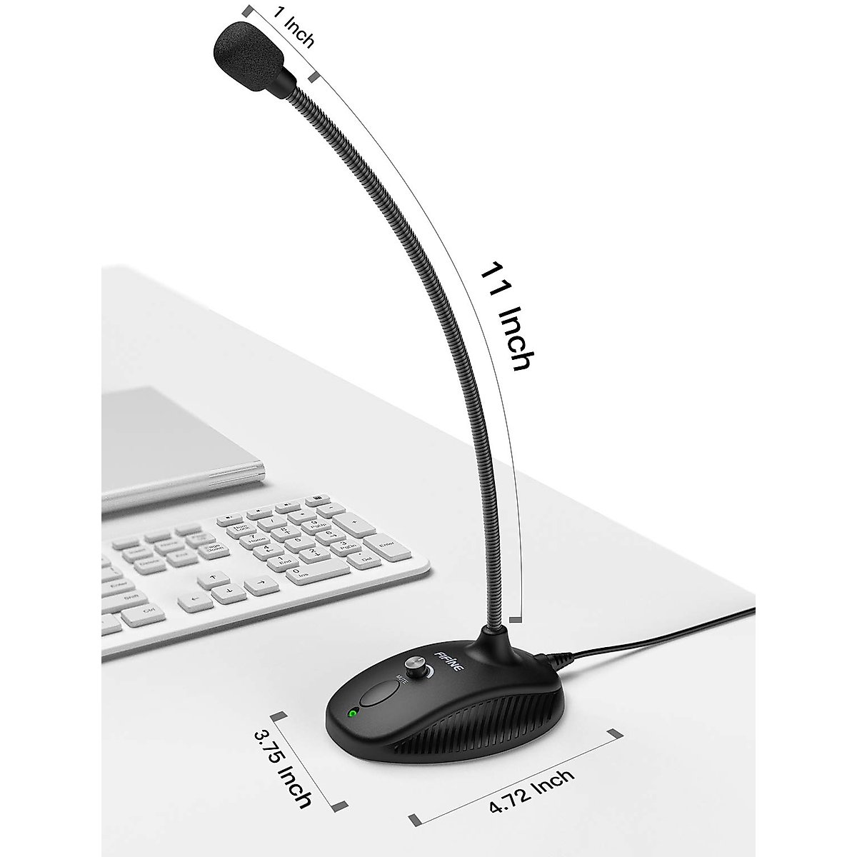 Fifine USB Computer Microphone, Plug &Play Desktop Condenser PC Laptop Mic,Mute Button with LED Indicator, Compatible with Windows/Mac, Ideal for YouTube,Zoom,Recording,Twitch Games(K054)