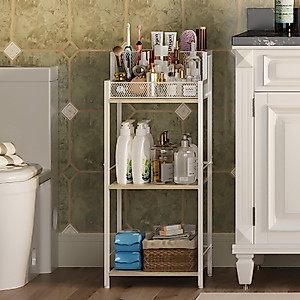 Eyteenokk 3 Tier Bathroom Floor Hair Dryer Rack,Freestanding Divided Tower Shelf,Multifunctional Shelving Unit,Bathroom Display Shelf