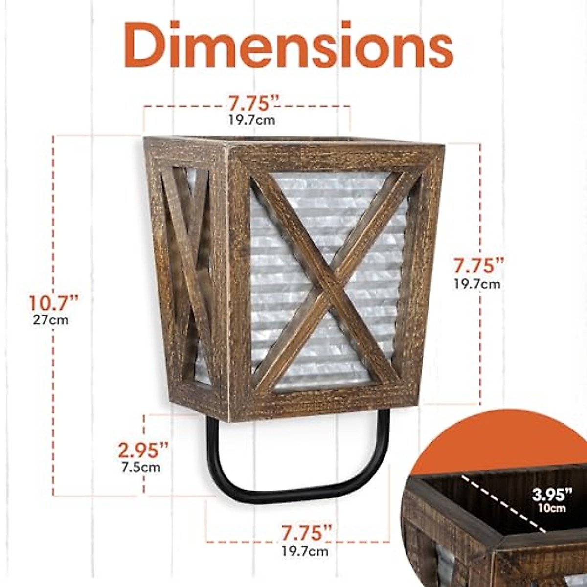 Autumn Alley Farmhouse Decor Rustic Hand Towel Holder - Farmhouse Towel For Bathroom Wall, For Kitchen Wall With Wooden Storage Add Charm to Your Rustic Bathroom Hand Towel Rack and Shelf Decor, Brown