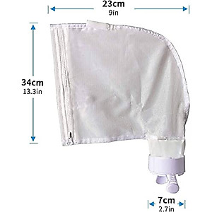 Pool Spa Part Nylon Mesh Pool Cleaner All Purpose Bag Fits Polaris 280, 480 Pool Cleaner Zippered All Purpose K13 K16(2 Pack)