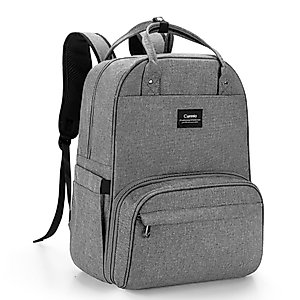 CURMIO Breast Pump Bag Compatible for Spectra S1, S2, Medela, Breast Pump Backpack with Compartment for Cooler Bag, with Padded Laptop Sleeve and Pockets for Working Moms, Gray