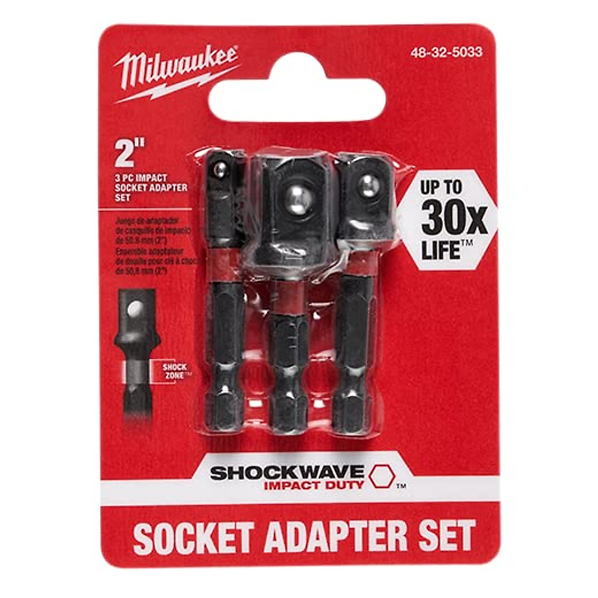 MILWAUKEE ELEC TOOL 48-32-5033 3 Piece 1/4" He x Adapter Set (4)