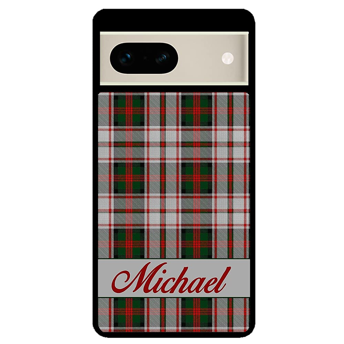 Christmas Tartan Quilt Blanket Personalized Black Rubber Phone Case Compatible With Google Pixel 8 Pro, 8a, 8, 7a, 7, Pixel 7 Pro, 6a, Pixel 6 Pro, 6, 5, 4a 5G, 4a 4G, 4, 4 XL, 3a, 3a XL, 3, 3 XL