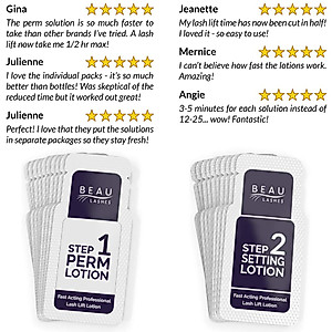 10 Sets Of Lash Lift Lotions For Professionals - For Perming, Curling and Lifting Eyelashes | Semi Permanent Salon Grade Supplies For Beauty Treatments | 10 Treatments