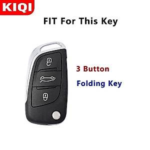 BNHUY for Peugeot Citroen C1 C2 C3 C4 C5 DS3 DS4 DS5 DS6 Soft TPU Car Folding Flip Key Case Cover Shell Protector Accessories (Color Name: Red)