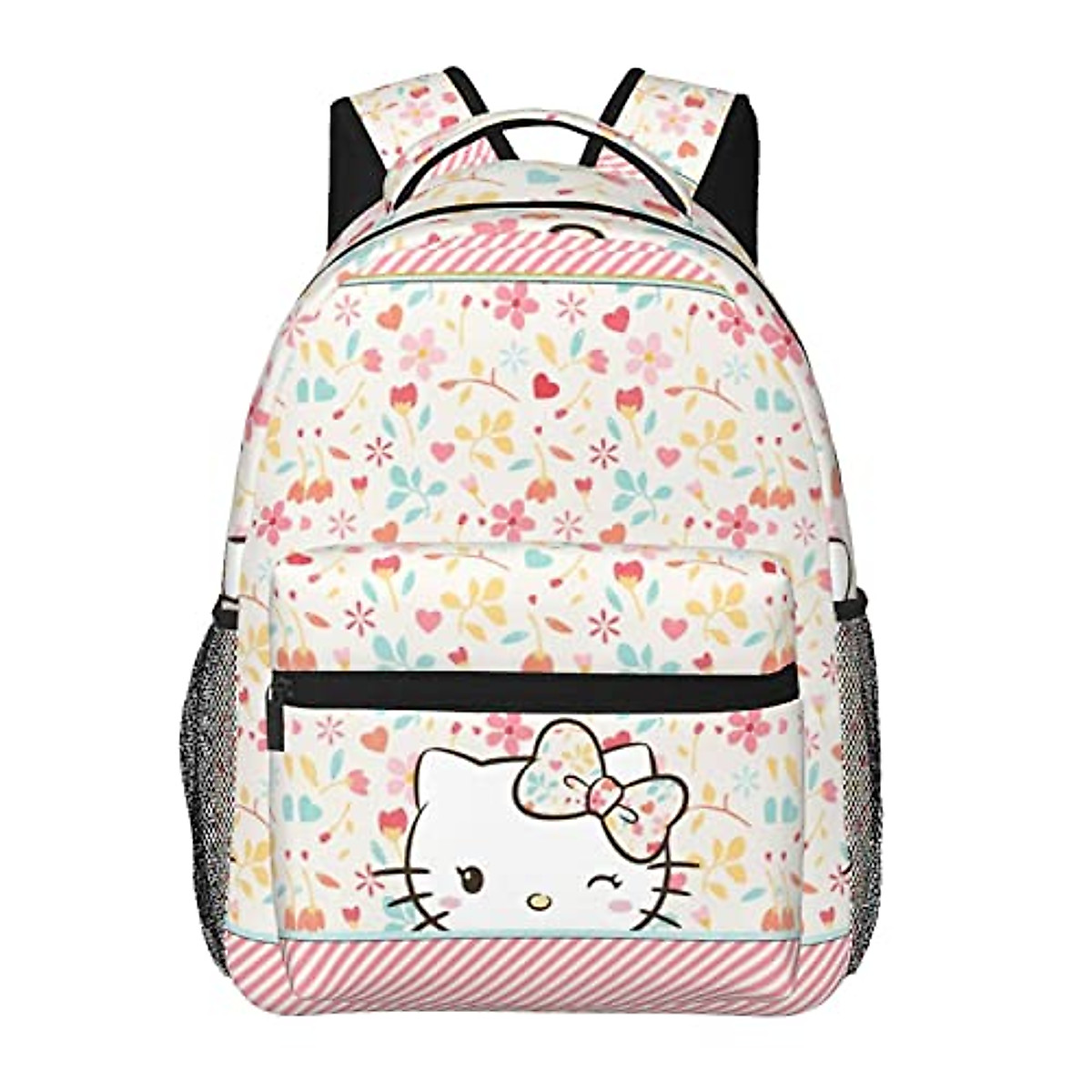 DIEZ Hello Cat Kitty Backpack 3d Print Anime Character Wink Backpack Lightweight Casual Travel Laptop Backpack For Women Anime Kitty Fans Gift
