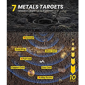 EENOUR Metal Detector for Adults Waterproof - Professional High Accuracy Metal Detectors with 5 Mode, 10" Coil, 10" Detection Depth, Larger LCD Display, Advanced DSP Chip for Treasure Hunting - GC1078