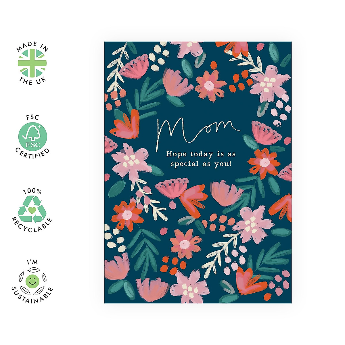CENTRAL 23 Mom Birthday Card From Daughter - Mom Hope Today Is As Special As You - Mother Birthday Card For Mommy - Floral Greeting Cards - Flower Gifts For Her - Comes With Fun Stickers