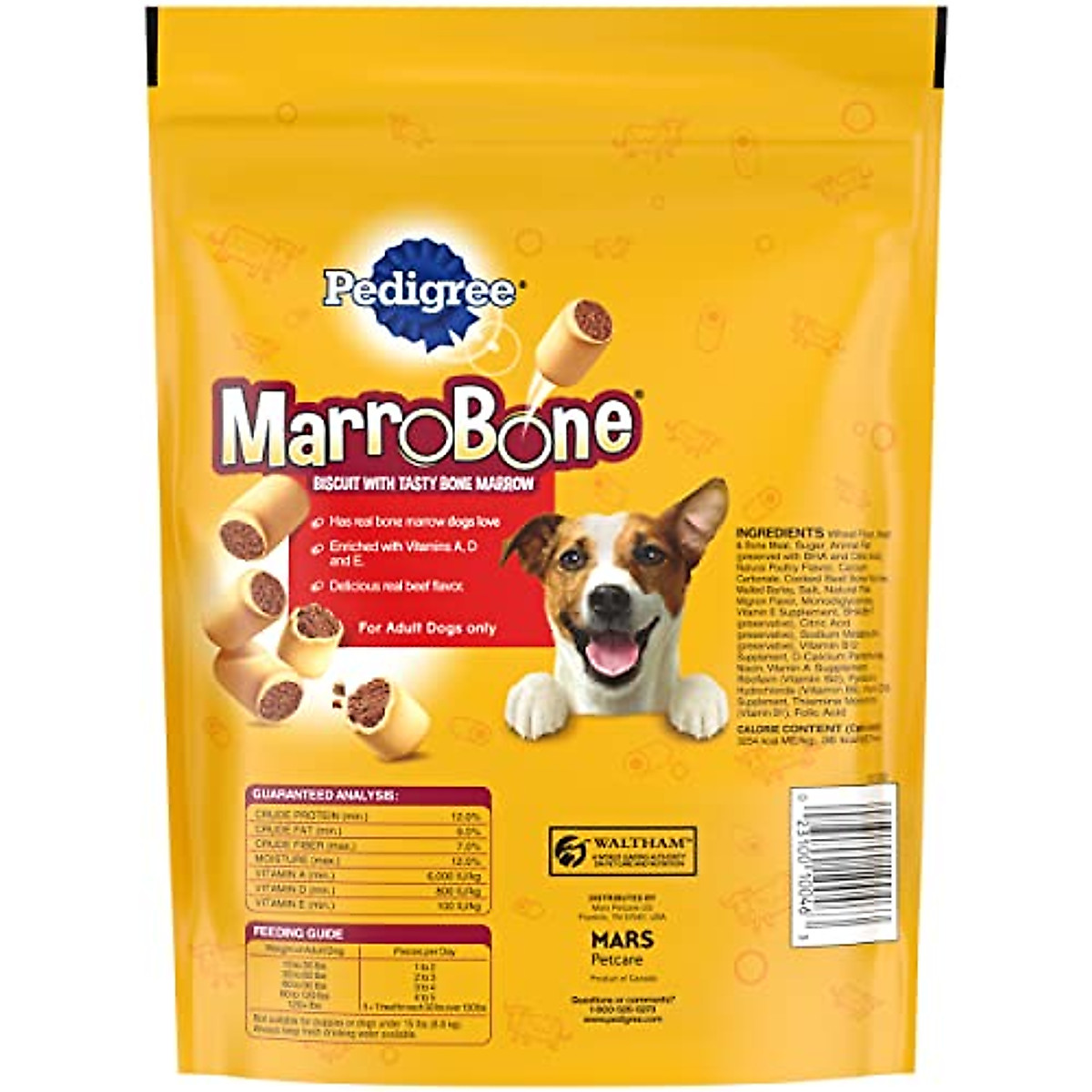 PEDIGREE MARROBONE Dog Treats Real Beef Flavor Crunchy Dog Biscuit, (24.9 OZ)(Pack of 8)