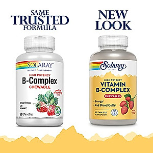 Solaray, High Potency B-Complex Chewable, Natural Strawberry Flavor, 50 Chewables