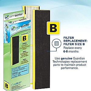 GermGuardian Air Purifier with HEPA Filter, Removes 99.97% of Pollutants, Covers Large Room up to 743 Sq. Foot Room in 1 Hr, UV-C Light Helps Reduce Germs, Zero Ozone Verified, 22", Gray, AC4870