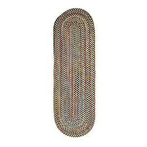 Super Area Rugs Roxbury American Made Braided Rug for Indoor Outdoor Spaces, Spruce Green/Natural Multi, 2' X 4' Oval Runner