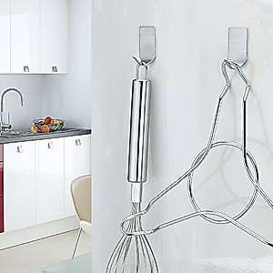 Fotosnow Adhesive Hooks, Waterproof Stainless Steel Hat Hooks for Wall Self Adhesive Wall Hooks Hanger Sticker for Hanging Robe Towel Keys Hats Bags Bathroom, Kitchen, Garage-12 Packs (Small)